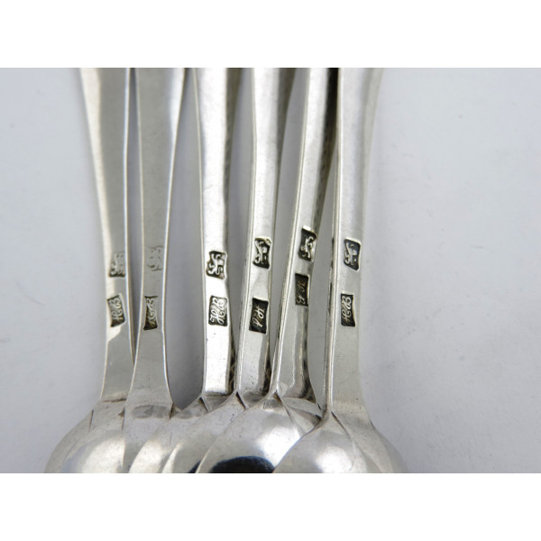 6 Hester Bateman Bright-cut Teaspoons » Antique Silver Spoons