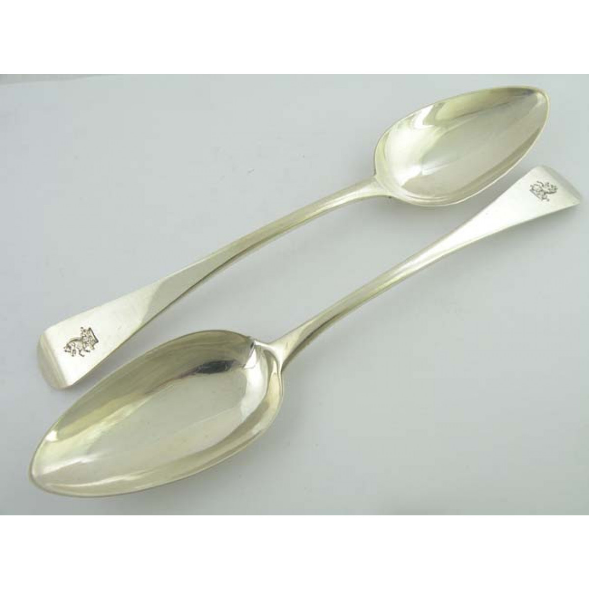 Pair of Crested York Table Spoons, 1820 » Antique Silver Spoons