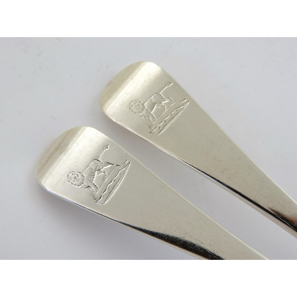 Pair of York Dessert Spoons, 1821 » Antique Silver Spoons