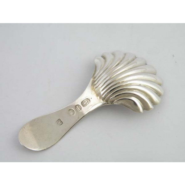 Bright Cut Caddy Spoon by Hester Bateman » Antique Silver Spoons